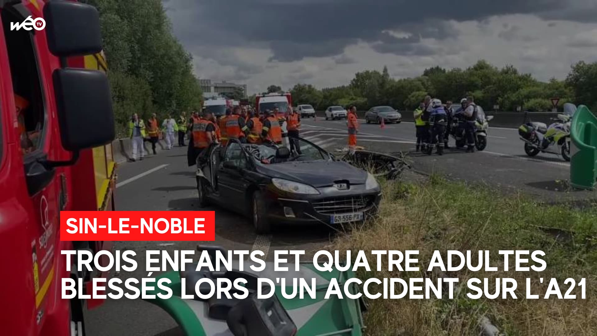 Sept blessés, dont trois enfants, dans un accident sur l’A21 dans le ...