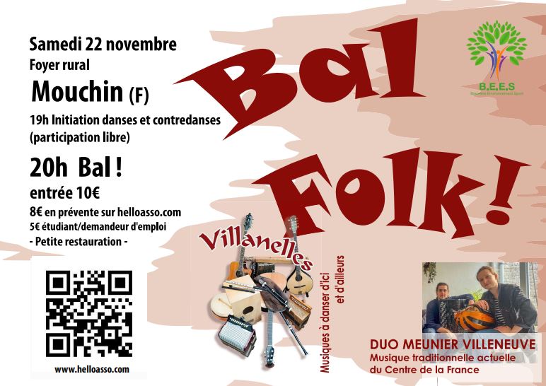 Bal folk à Mouchin le samedi 22 novembre 2025 - Agenda Wéo